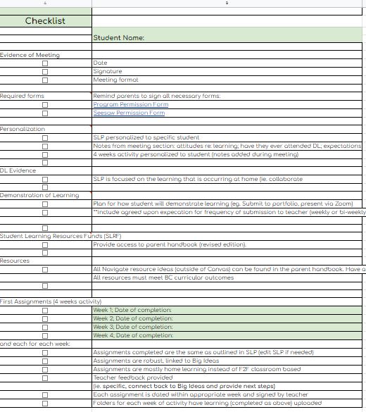 Student Learning Plan (SLP) – For Teachers – Navigate Handbooks